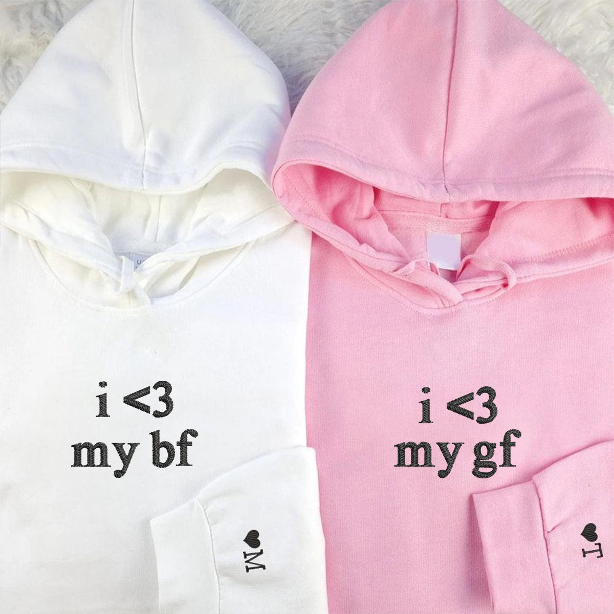 I Love My Boyfriend and Girlfriend Matching Hoodies for Couples - Cust ...